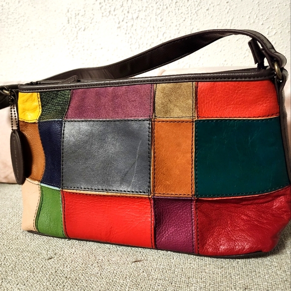 Wilsons Leather | Bags | Vintage Leather Suede Colorful Handbag | Poshmark